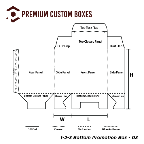 Custom Promotion 1-2-3 Bottom | Custom Premium Boxes | PCB