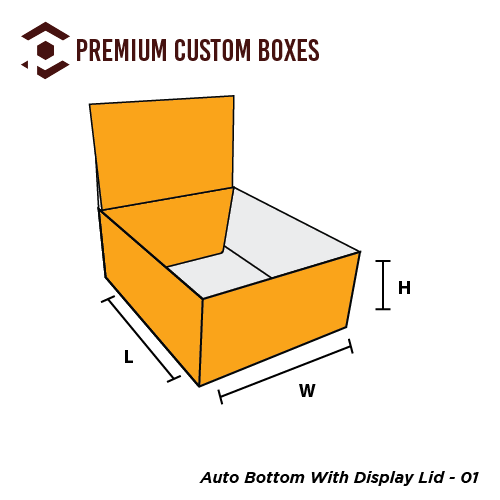 Custom Auto Bottom With Display Lid | Premium Custom Boxes