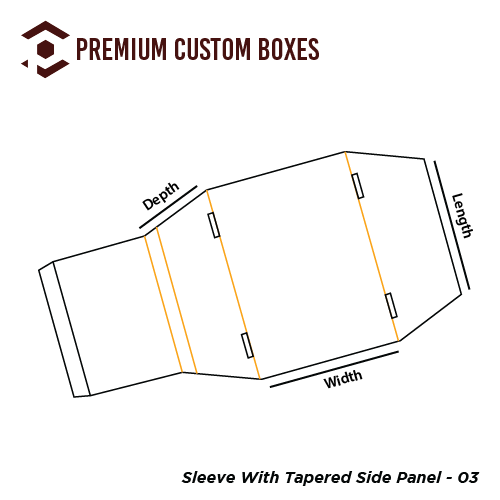 Custom Sleeve with Tapered Side Panel | Custom Boxes
