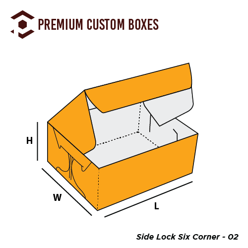 Custom Side Lock Six Corner | Premium Custom Boxes | PCB