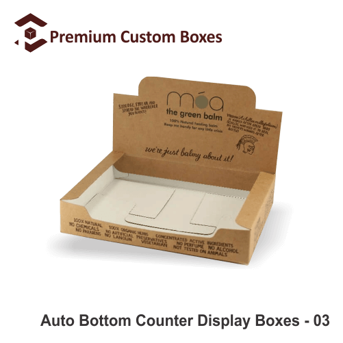 Auto Bottom Counter Display Boxes | Custom Boxes