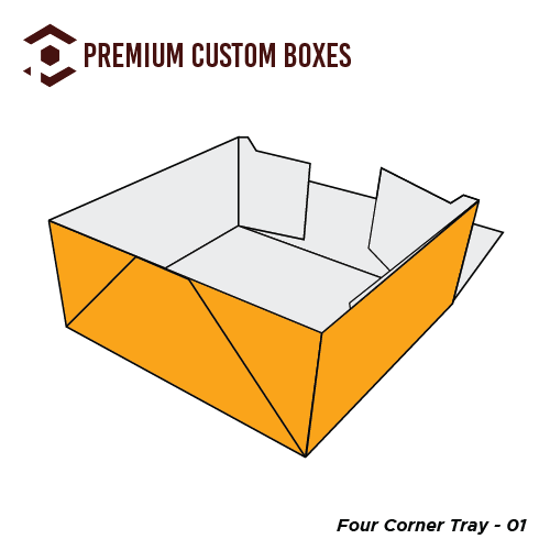 Custom Four Corner Tray | Custom Boxes