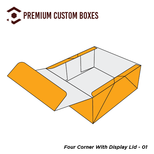 Custom Four Corner with Display Lid | Custom Boxes